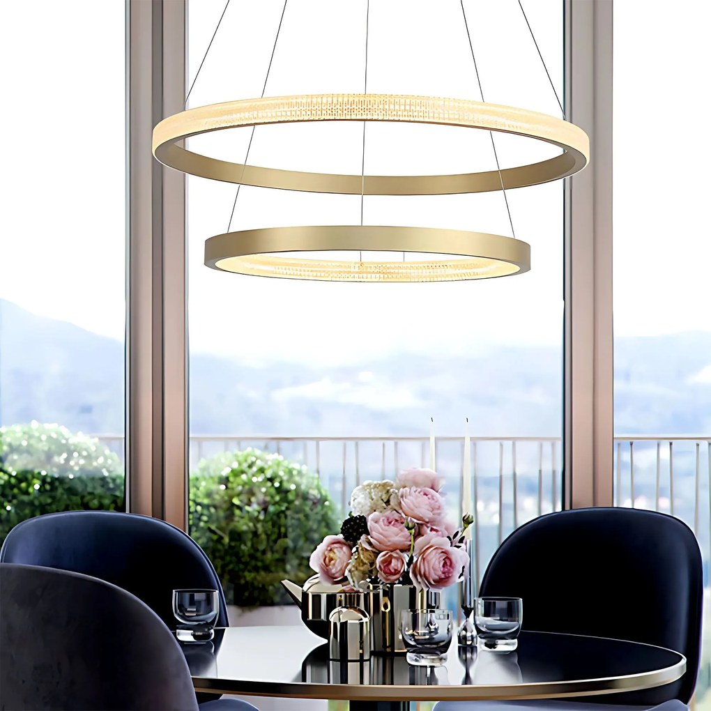 Toolight Toolight, LED stropní svítidlo 60cm, 55W, 3500lm + dálkové ovládání, APP1772-CP, zlatá matná, OSW-06351
