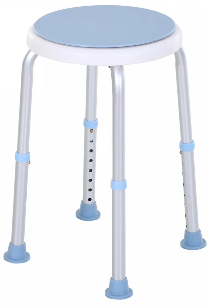 Goleto Otočná kulatá stolička do sprchy | modro-bílá