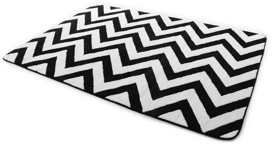 Kusový koberec ZIG ZAG černobílý 200x300