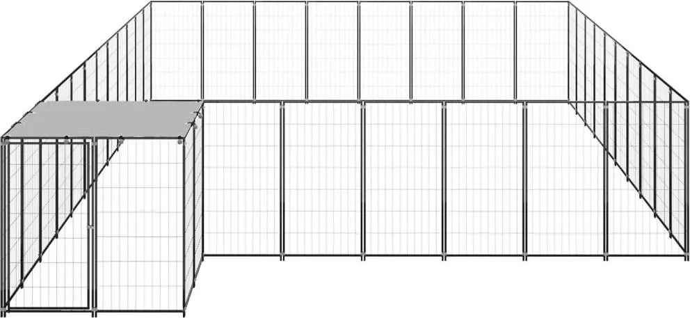 vidaXL Psí kotec 25,41 m² ocel [3082235] Barva: Černá