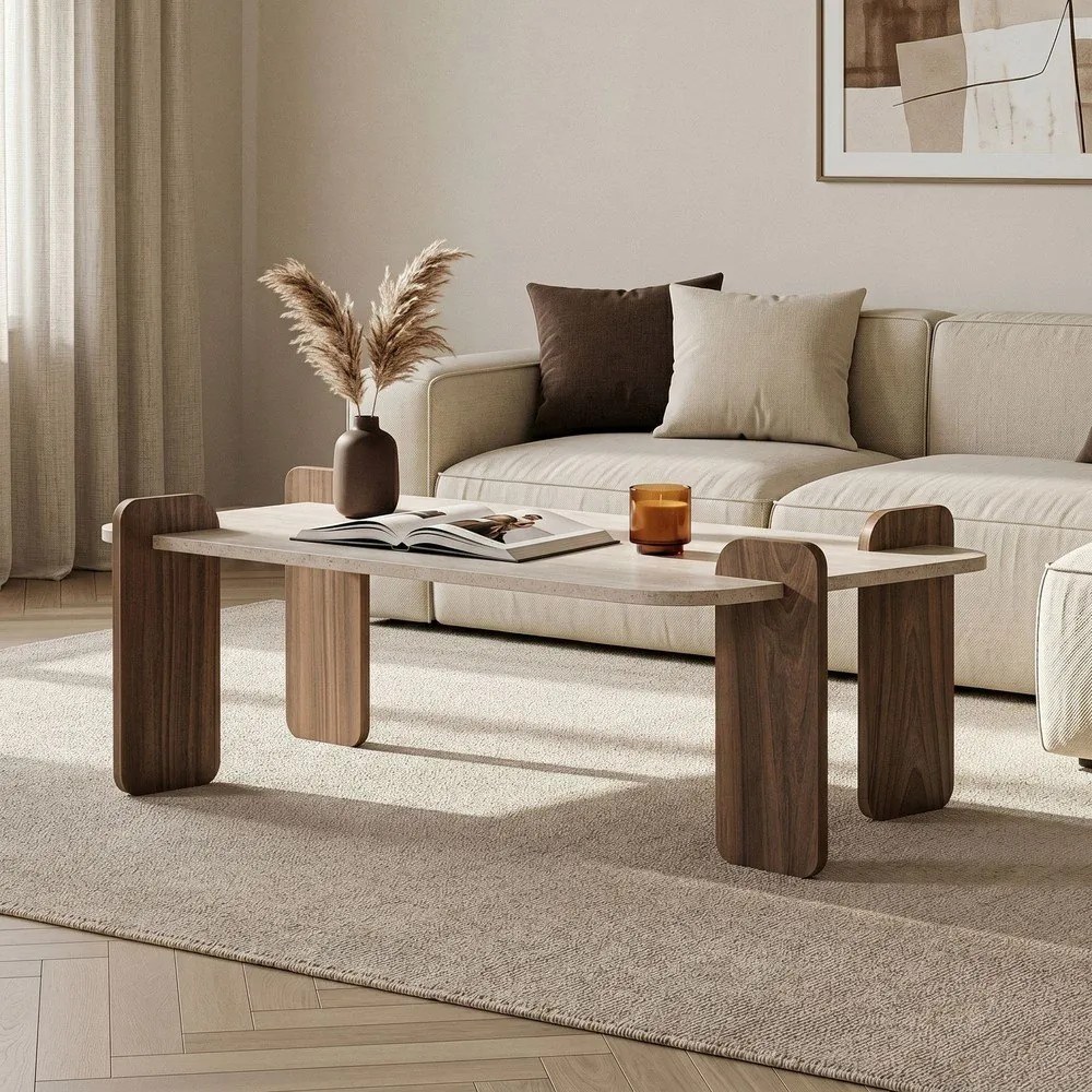 Béžový konferenční stolek 60x120 cm Renard – Nordure