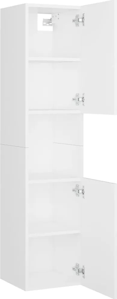 vidaXL Set koupelnového nábytku dřevotříska [3071495] Barva: bílá s vysokým leskem