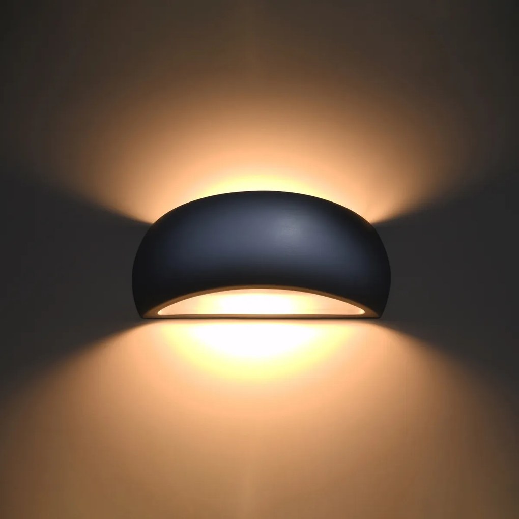 Sollux Lighting Nástěnné svítidlo keramické PONTIUS šedé