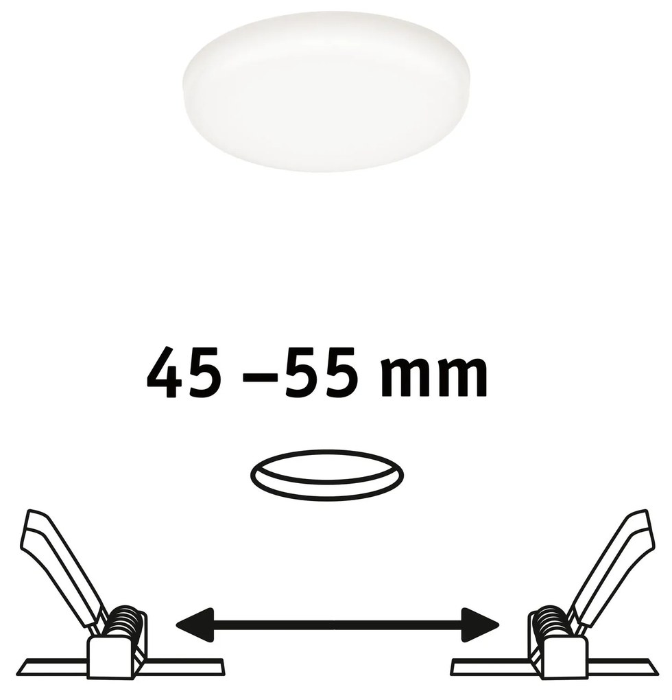 Paulmann 92390 Veluna VariFit, kulaté zápustné svítidlo, 4,5W LED 4000K, prům. 7,5cm, IP44