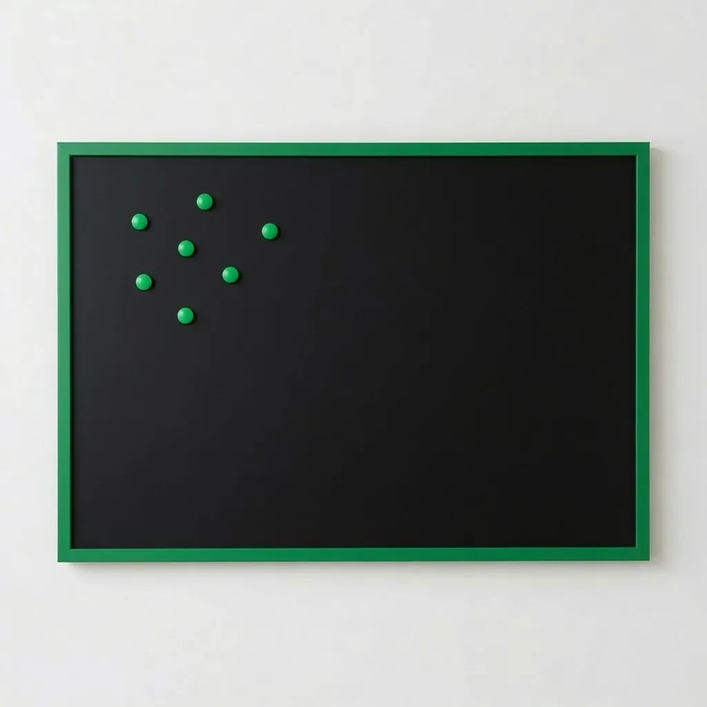 Toptabule.sk Černá magnetická popisovací tabule v zeleném dřevěném rámu COLOR 200x100 cm