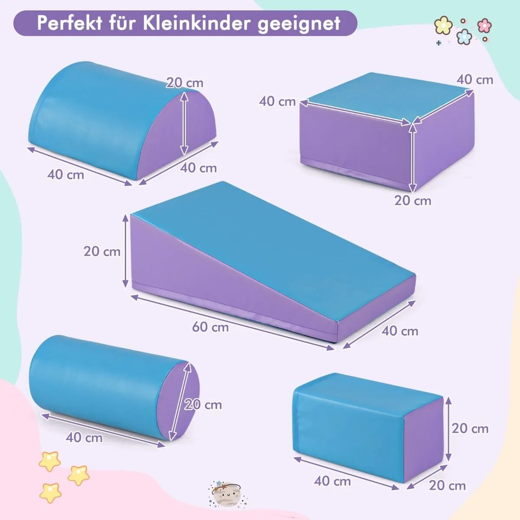 Costway 5 ks. Schaumstoffbausteine Riesenbausteine zum Toben a Klettern