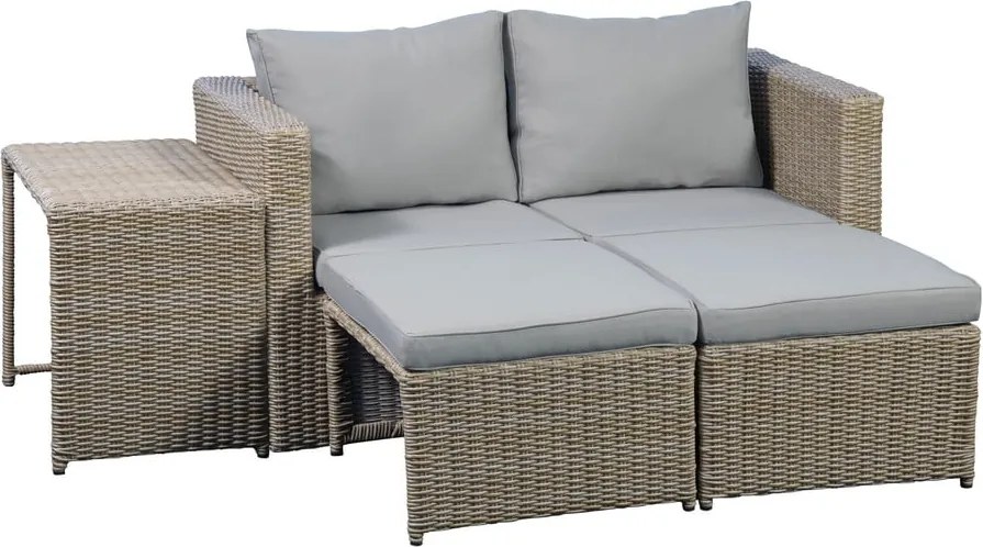 Zahradní lounge set pro 2 v béžové a světle hnědé barvě Modular – Unique Furniture