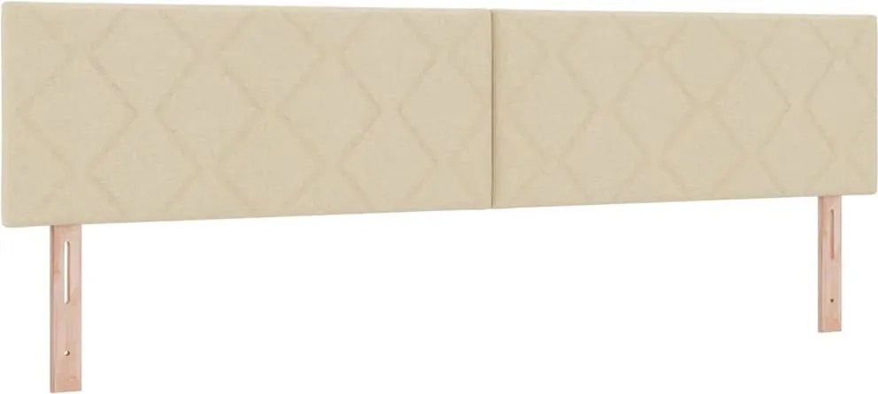Postel s boxspringem s čelo Krémová 200 x 200 cm textil 3341319