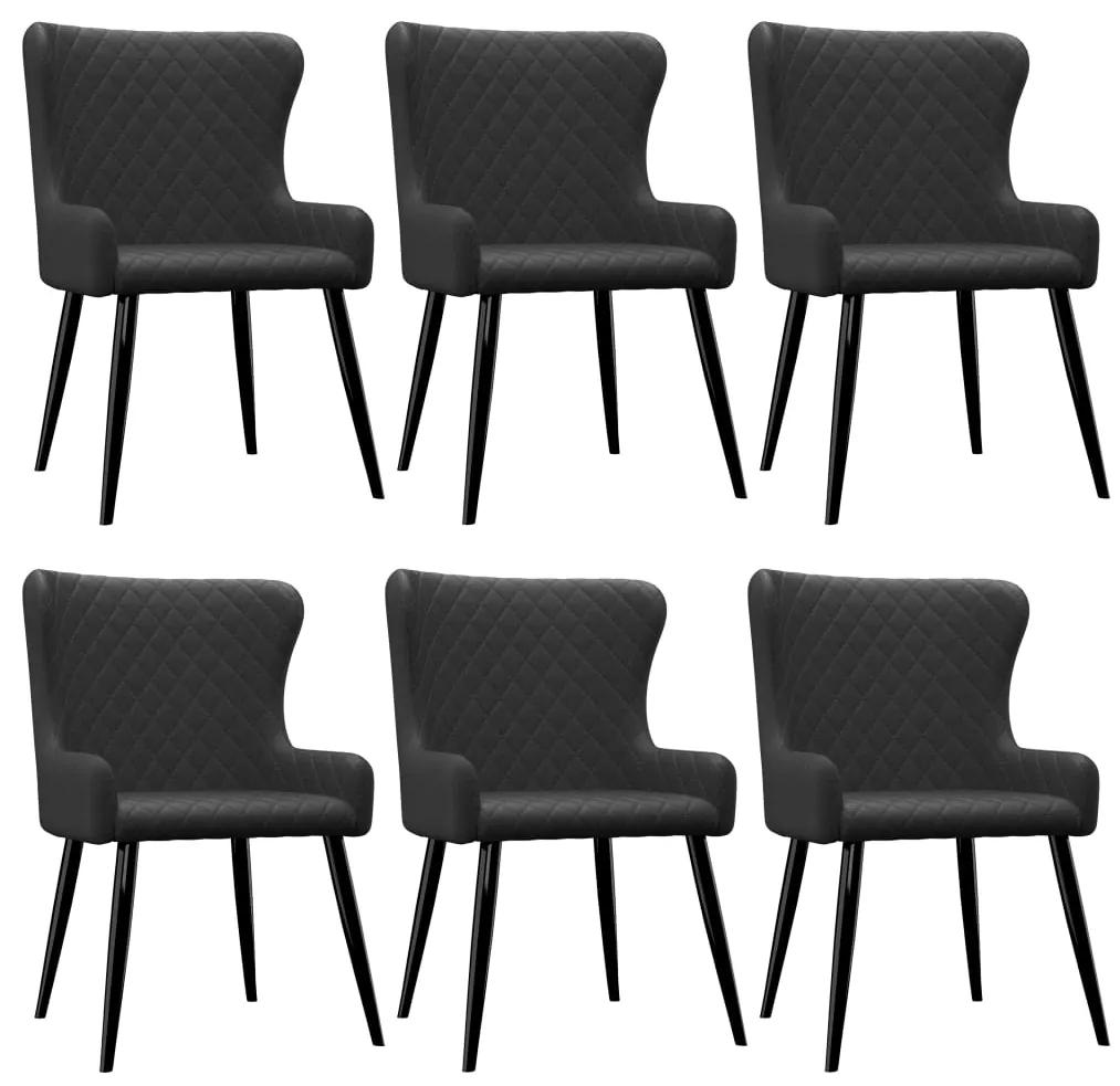 278819 vidaXL Jídelní židle 6 ks černé textil