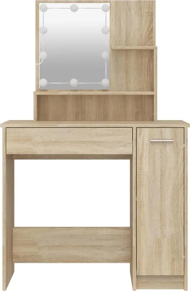 vidaXL Toaletní stolek s LED 86,5 x 35 x 136 cm [808813] Barva: šedá sonoma