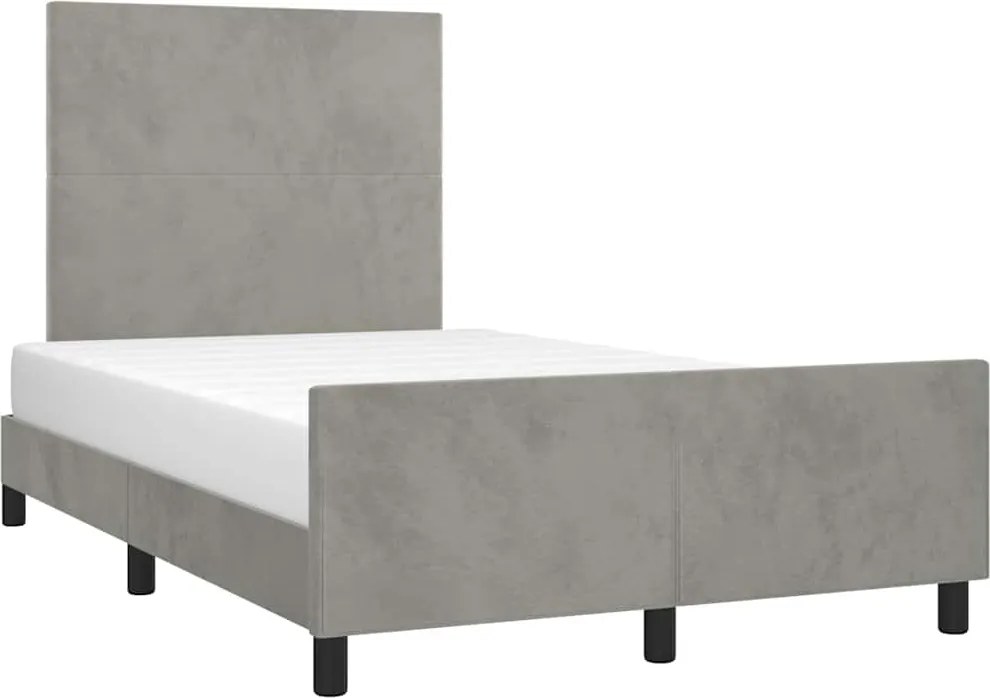 Rám postele bez matrace světle šedá 120 x 200 cm samet 3125623