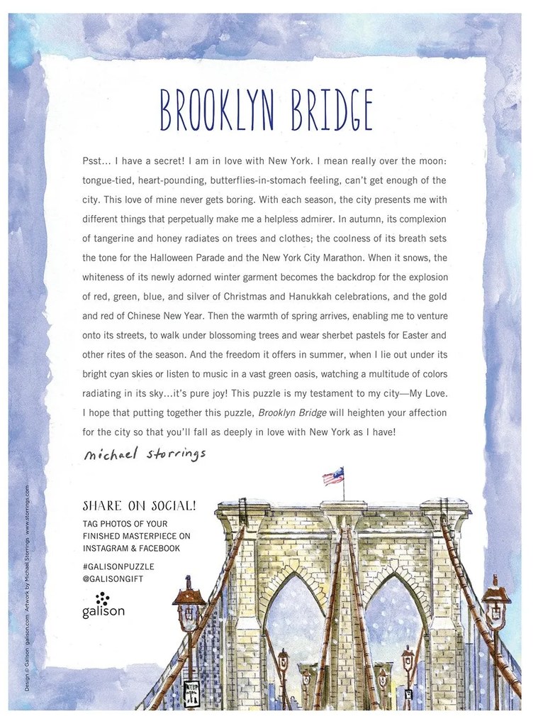 Galison Puzzle Brooklynský most 1000 dílků