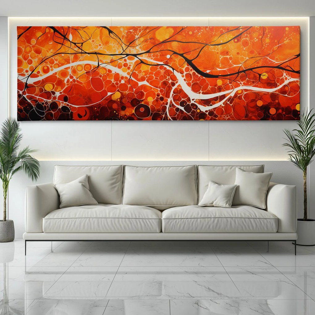 Obraz na plátně - Ohnivé bujení FeelHappy.cz Velikost obrazu: 120 x 40 cm