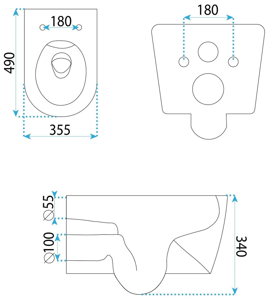 Závěsná WC mísa se SoftClose sedátkem REA Gustavo Rimless, bílá lesk