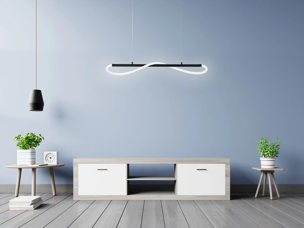 Toolight, LED závěsné svítidlo 120 cm 60W APP853-CP LONG BLACK, černá-bílá, OSW-04030