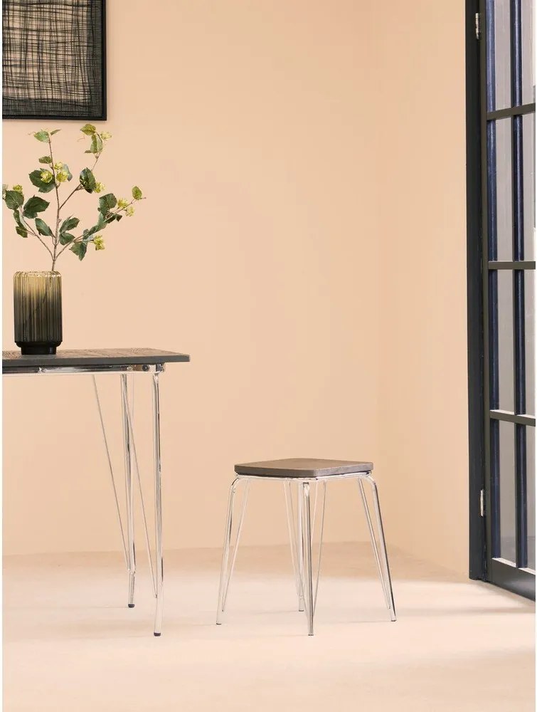 Stolička z jilmového dřeva ve stříbrné barvě/v přírodní barvě District – Premier Housewares