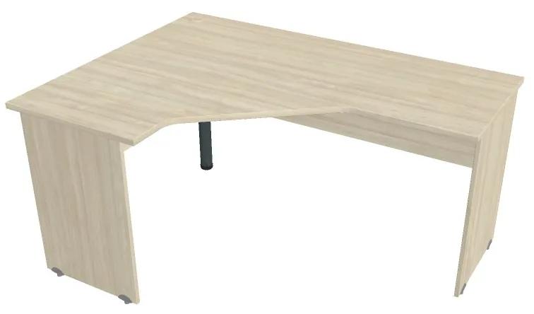 Stůl ergo pravý 160*120 cm - Hobis Gate GEV 60 P Dekor stolové desky: akát, Dekor lamino podnože: akát, Barva nohy: černá