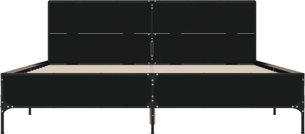 Rám postele černý 140 x 200 cm kompozitní dřevo a kov 3279997