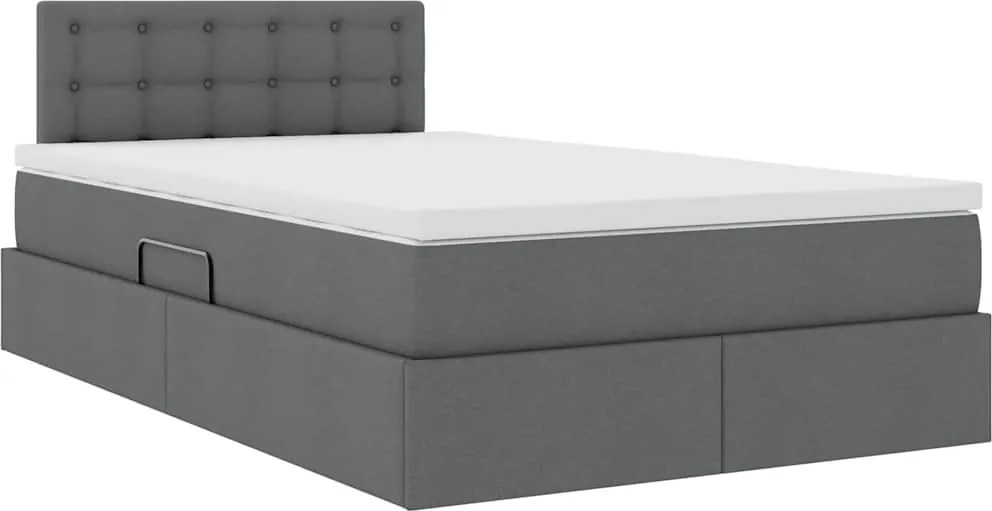 Postel s úložným prostorem a matrací Tmavě šedá 120 x 200 cm 3370627
