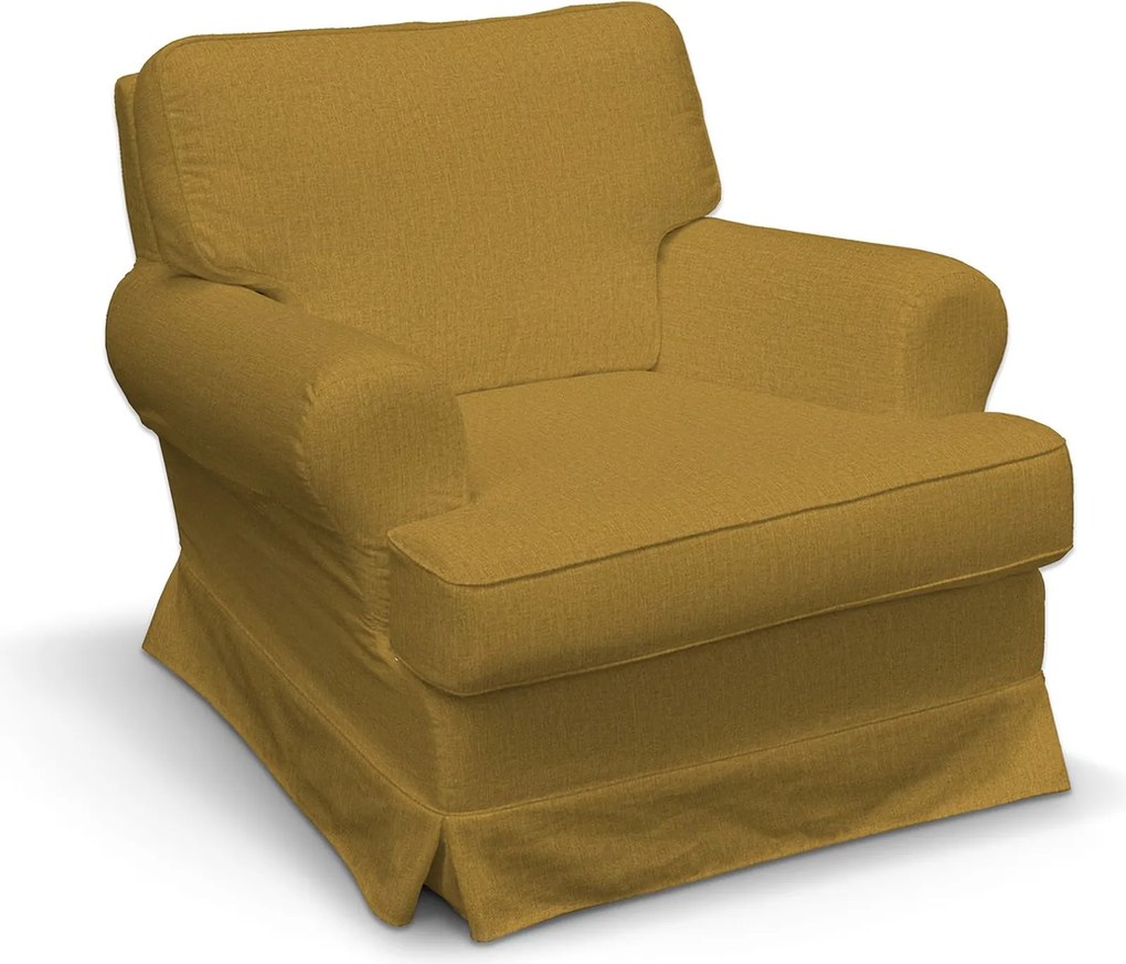 Potah na křeslo Barkaby barva žlutá látka pletený vzor