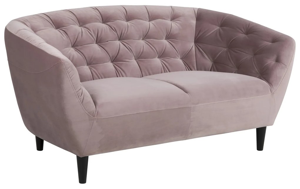 Sofa pikowana Dwuosobowa Glamour Brudny róż JULIETTE