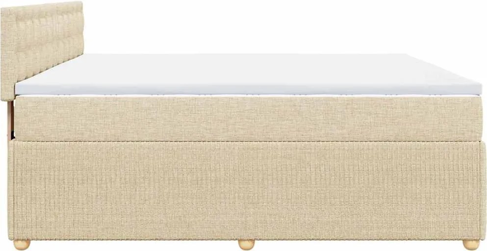 Box spring postel s matrací krémová 200x200 cm textil 3289882