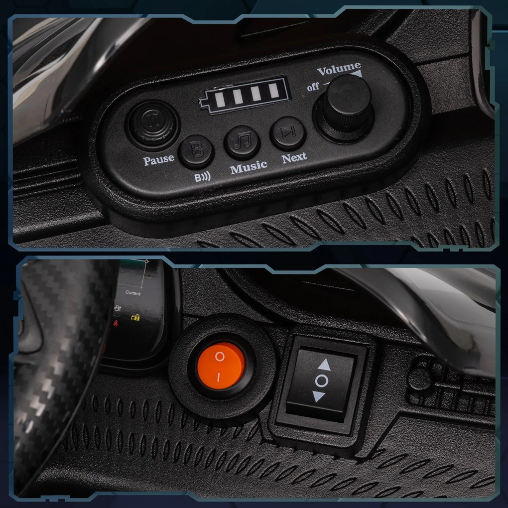 Dětské elektrické auto AIYAPLAY Maserati Gran Turismo Folgore, 12V s dálkovým ovládáním 2.4G, LED světla, hudba, klakson, MP3, auto pro děti od 3 do …