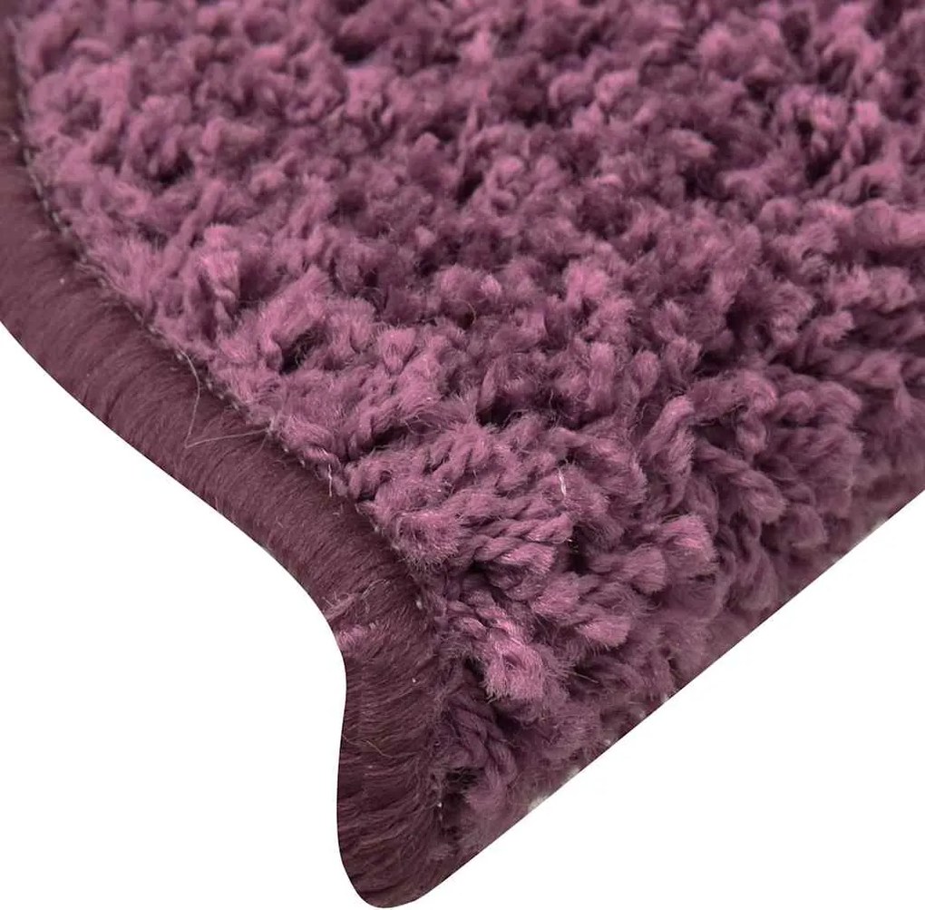 Schodové rohože 15 ks 56 x 17 x 3 cm tmavě fialové půlkulaté 322384
