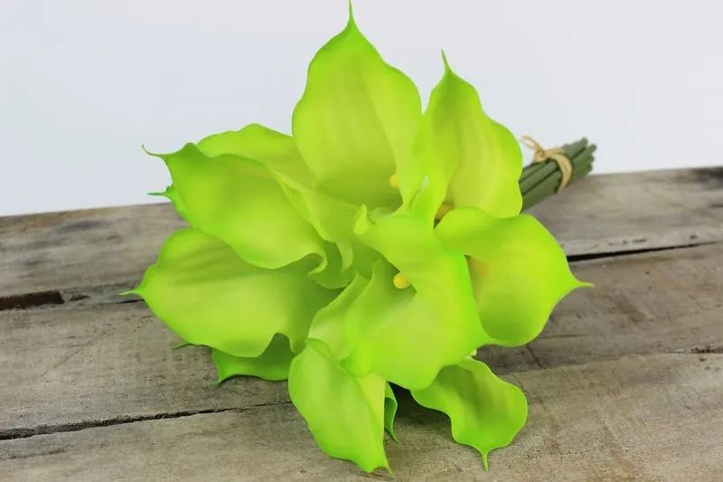 Zelená umělá kytice kalií 30cm