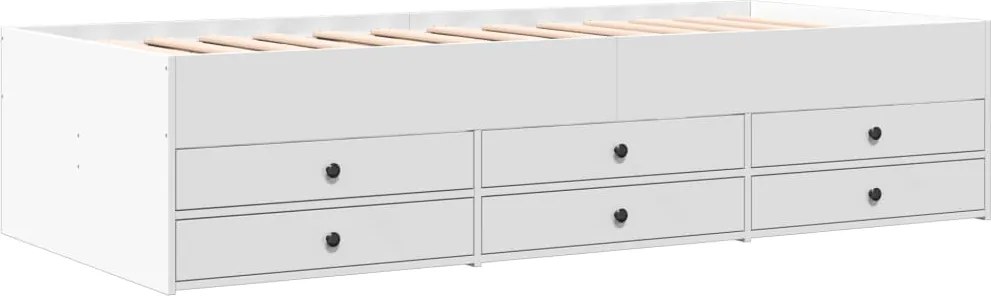 Válenda se zásuvkami bez matrace bílá 90 x 190 cm 3280881
