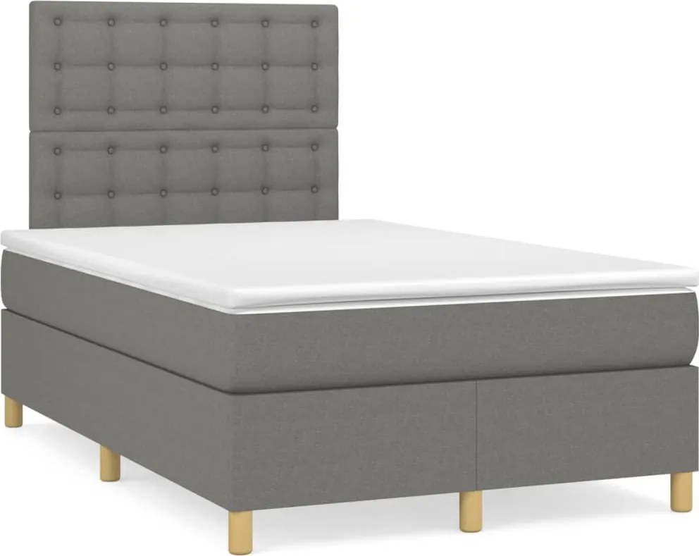 Box spring postel s matrací tmavě šedá 120x200 cm textil 3142642