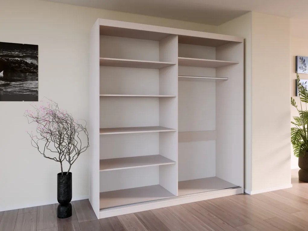 GiB Meble Šatní skříň BREGI SZ200 Barva: Votan/černá