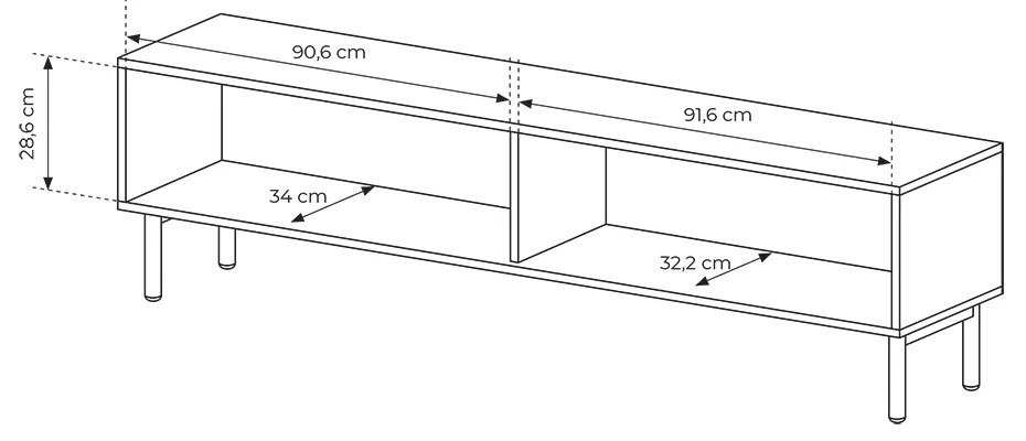 TAVO d | TV stolek RTV 187 2D | 187,1 cm | dub cremona