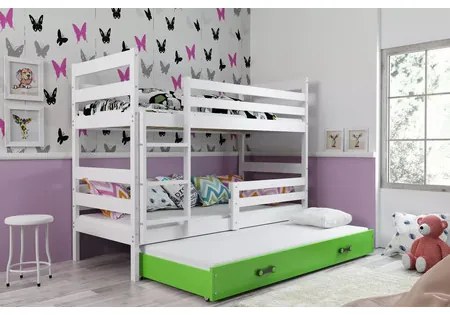 Dětská patrová postel ERYK s výsuvným lůžkem 80x160 cm - bílá Šedá
