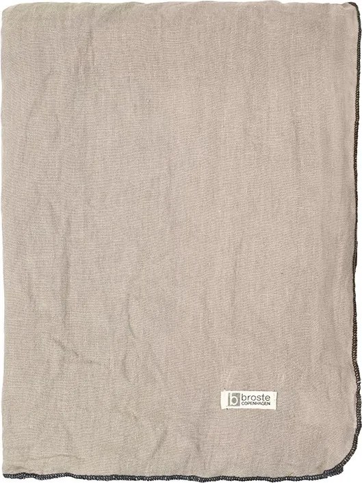 Lněný ubrus Broste GRACIE 160x300 cm hnědošedý