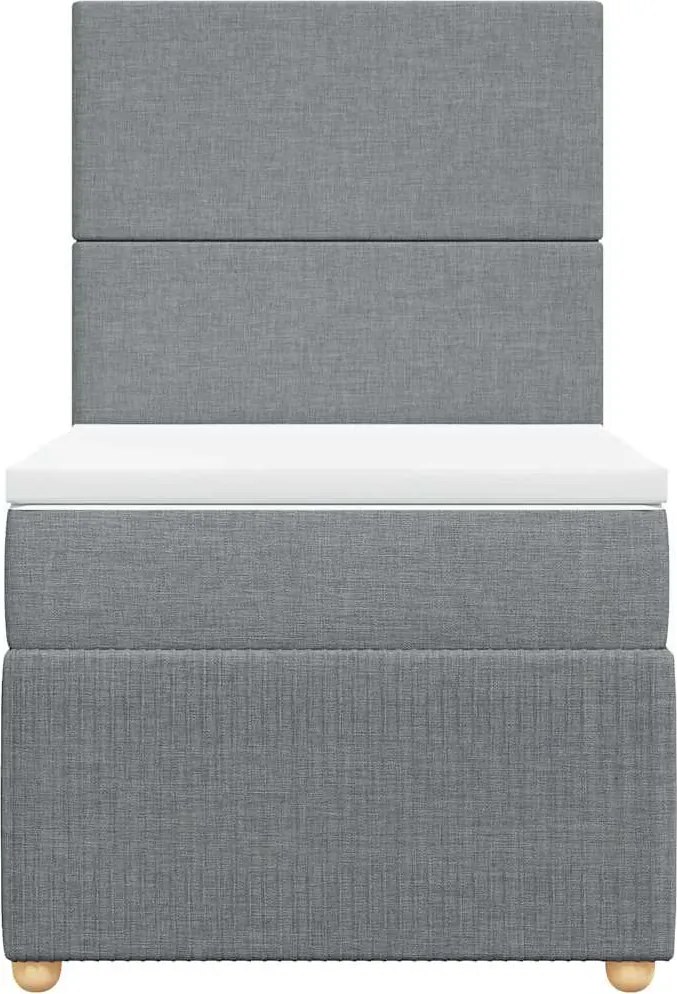 Box spring postel s matrací světle šedá 90x190 cm textil 3291904
