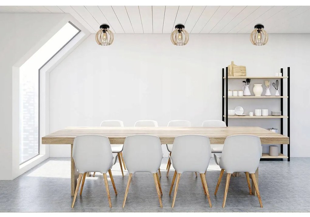 Stropní svítidlo Timber 1, 1x dřevěné stínítko