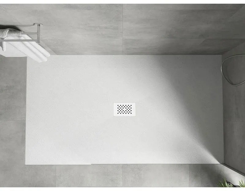 Mexen Hugo, obdélníková sprchová vanička SMC 150 x 100 cm, bílá, bílá krytka, 42101015-W