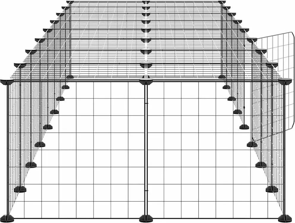 36panelová ohrádka pro zvířata s dvířky černá 280 x 70 x 35 cm ocel 3114057