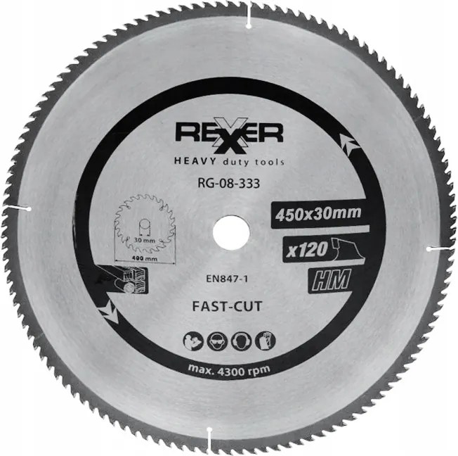 Kotoučová Pila Na Dřevo 450 X 30 MM, 120 Zubů, Karbid