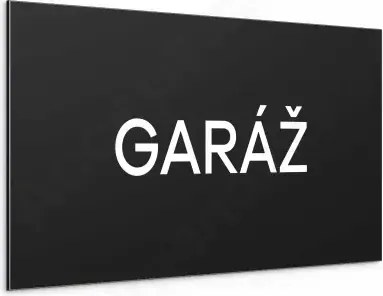 ACCEPT Označení podlaží "GARÁŽ" - stříbrná tabulka - černý popis