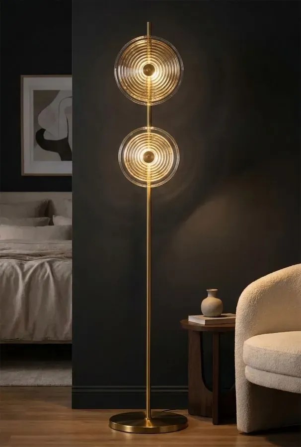 Stojací lampa Venice 168 cm zlatá