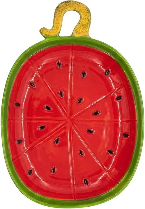 Červená keramická miska ve tvaru melounu Sweet Melon - 24*17*3 cm