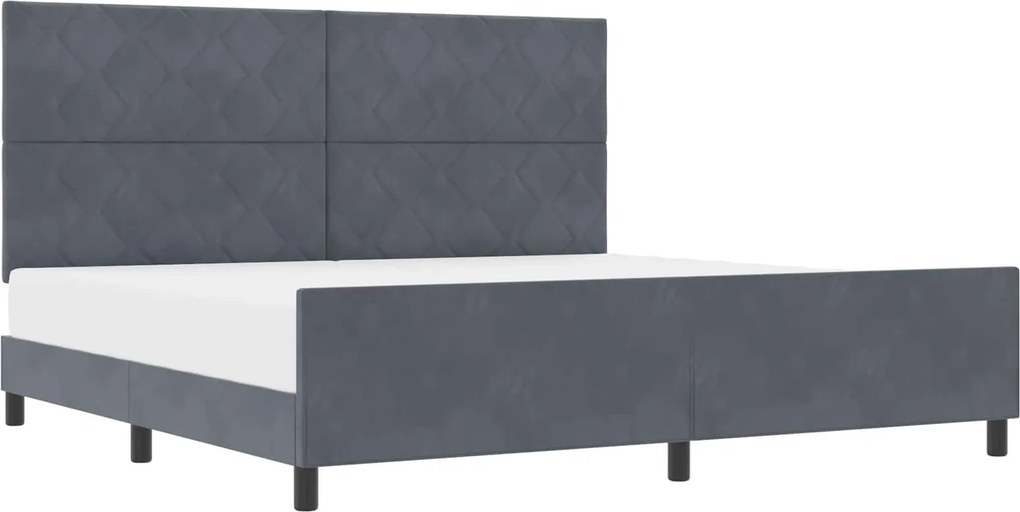 Postel s boxspringem s čelo Tmavě šedá 200 x 200 cm samet 3345030