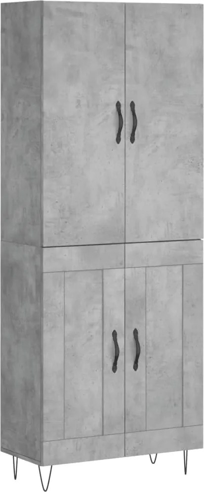 Skříň highboard betonově šedá 69,5x34x180 cm kompozitní dřevo 3198077