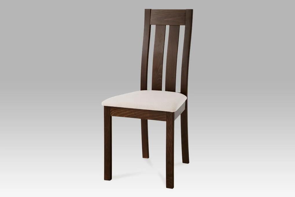 Artium Jídelní židle masiv buk, barva ořech, potah béžový -  BC-2602 WAL