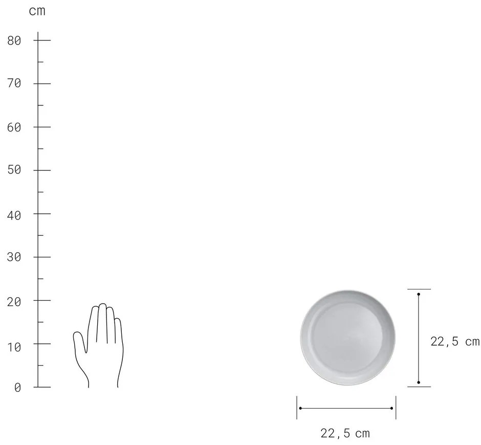 CASA NOVA Sada hlubokých talířů 22,5 cm set 4 ks - šedá