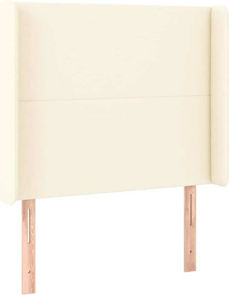 Čelo postele typu ušák krémové 103x16x118/128 cm umělá kůže 3119386