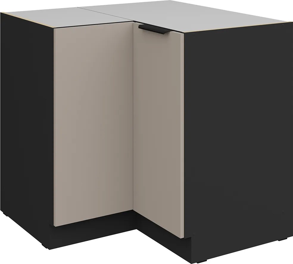 ARIA cb | dolní skříňka 90x90 DN 2F rohová s policí | 90x90 cm | černá/béžová