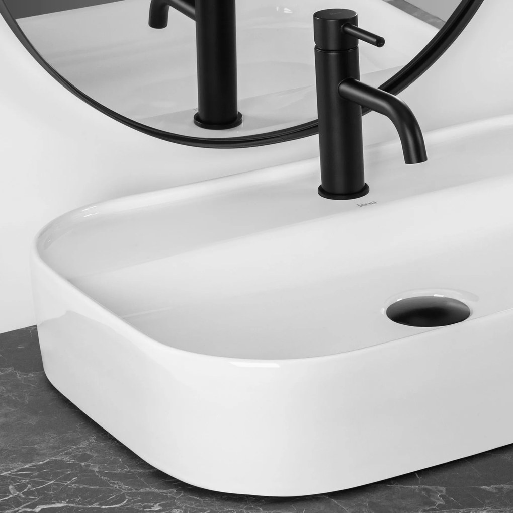 Rea Verona, umyvadlo na desku 650x440x120mm, bílá lesklá, REA-U3325